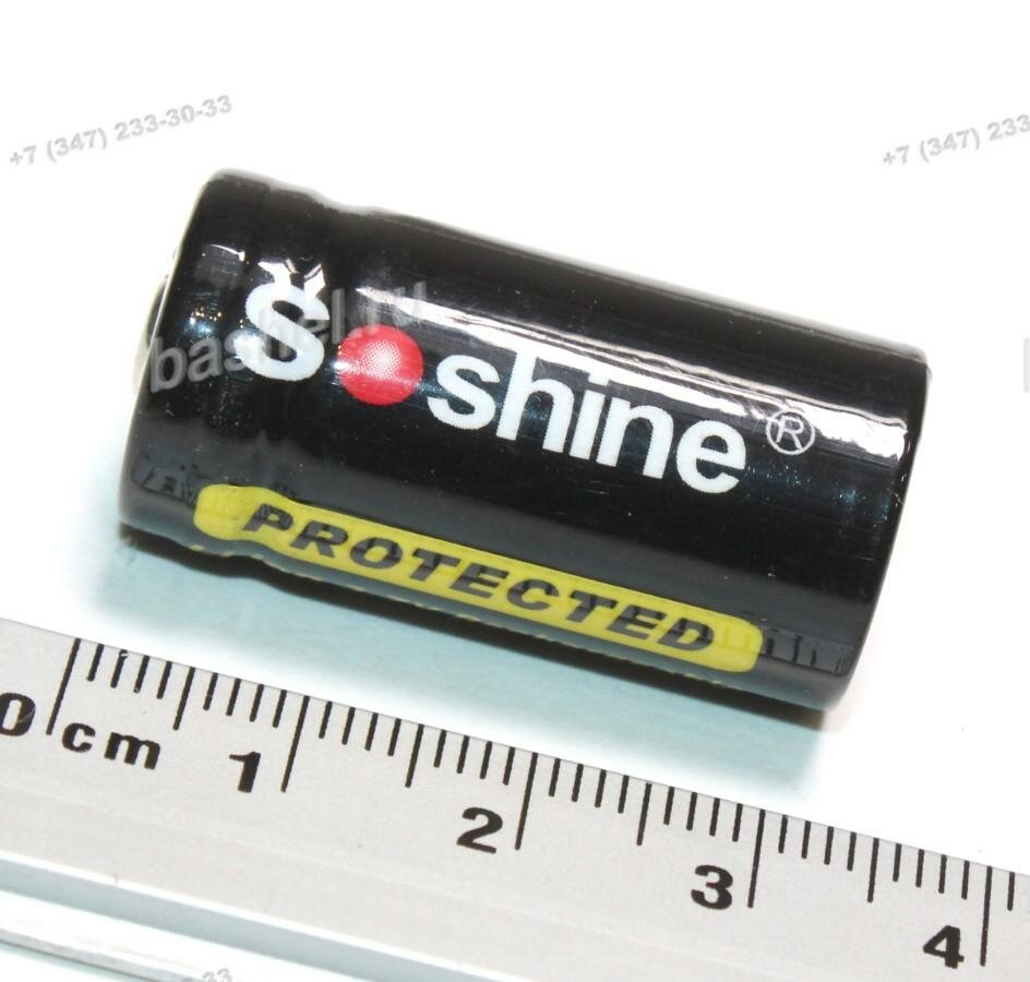 Аккумулятор SOSHINE RCR123/16340-PCM 3,7V, 700mAh, Li-ion (с платой защиты)