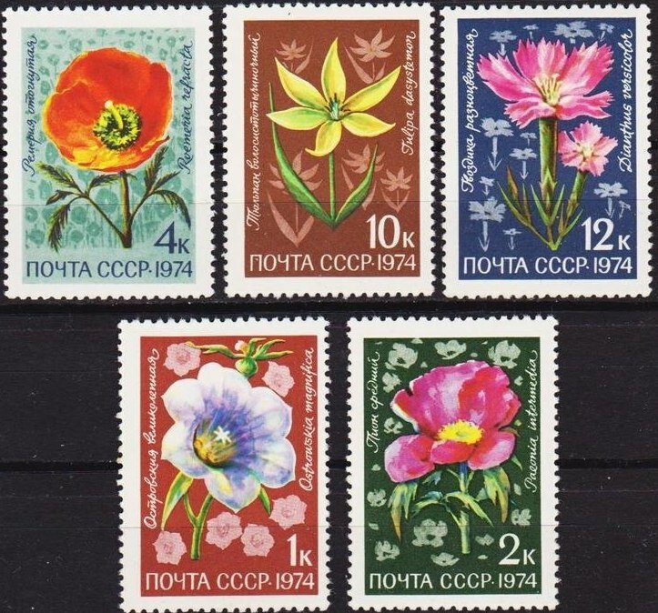Почтовые марки СССР 1974г. "Цветы" Цветы, Флора MNH
