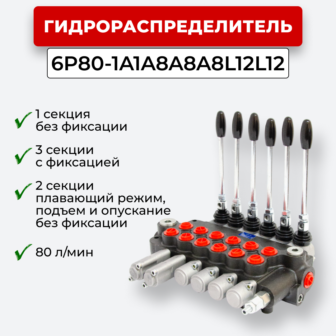 Гидрораспределитель 6P80F-1A1A8A8A8L12L12