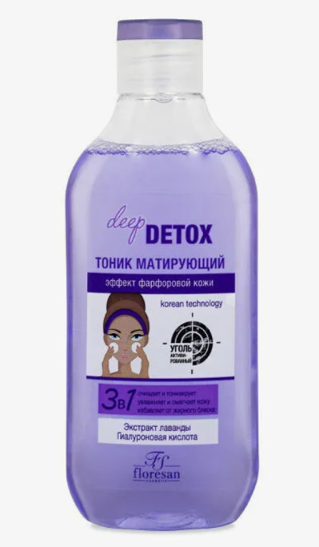 Тоник матирующий Floresan Deep Detox, 300 мл.