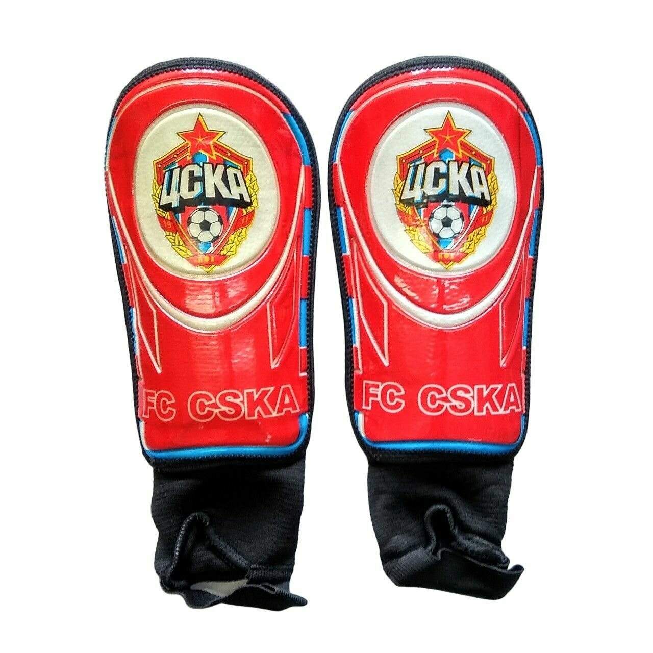 Щитки футбольные Sports Support № 0862, для взрослых, красные