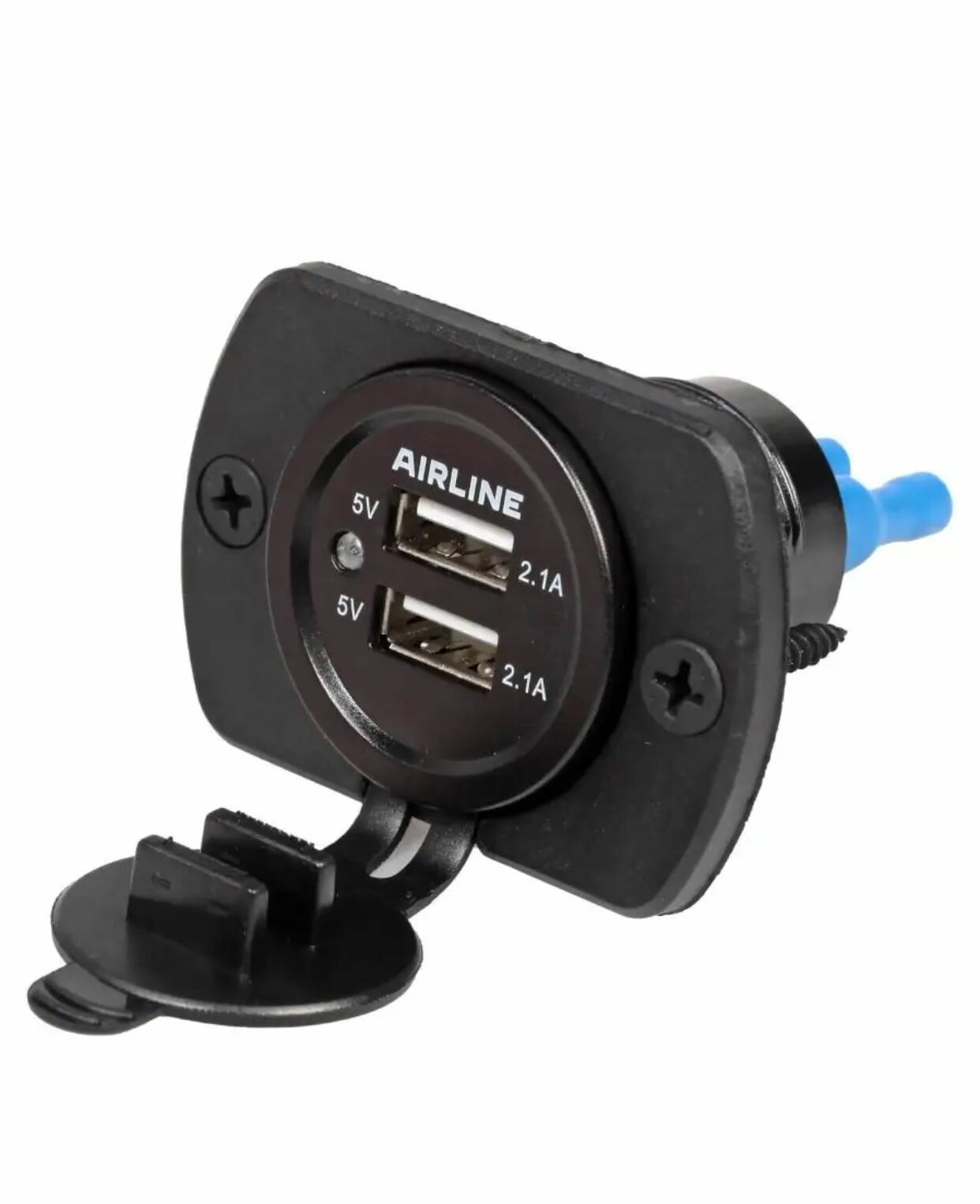 Розетка USB встраиваемая влагозащ. с 2 портами (5В, 2.1А + 2.1А) В пакете AEBJ205 Airline
