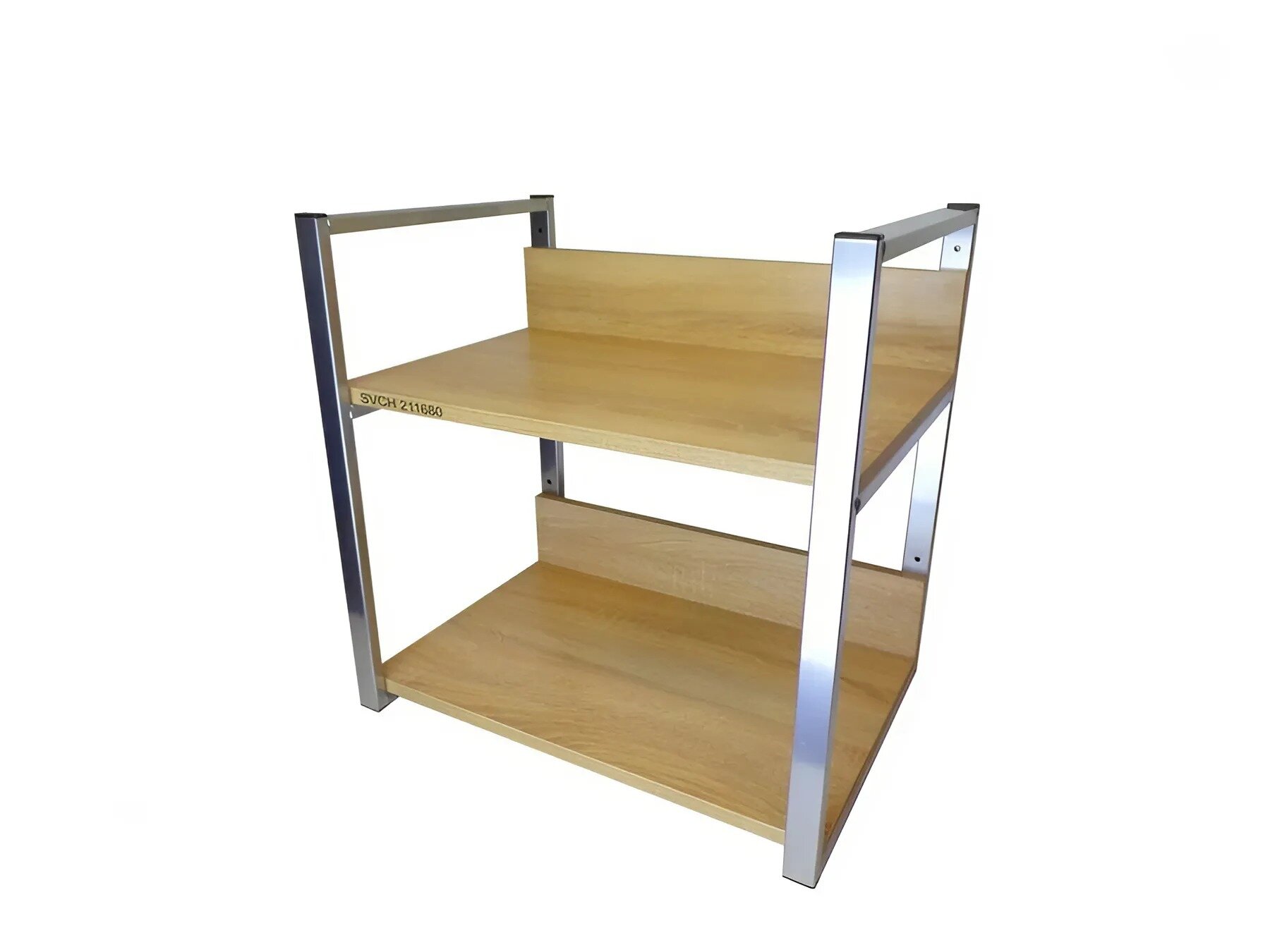 Полка для микроволновки GARROSS "SIBERIA 211680", 2 полки 35х54 см, высота 54 см, каркас серебристый, цвет полок сонома