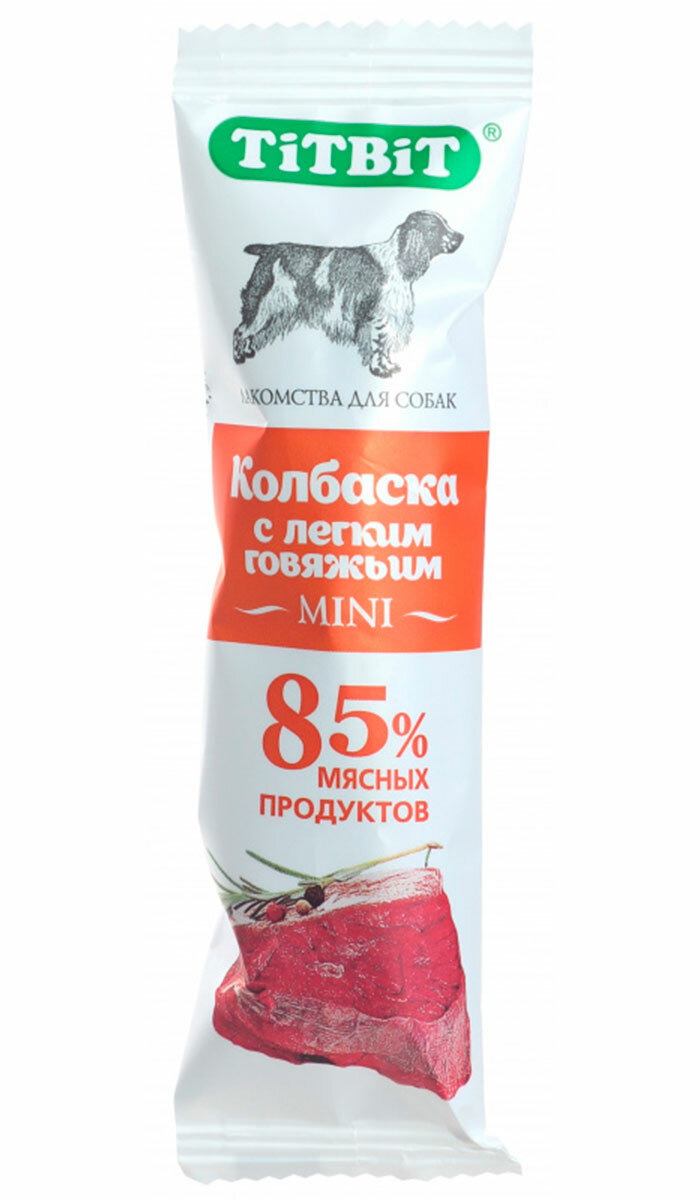 Лакомство TIT BIT для собак колбаска с легким говяжьим (1 шт х 30)