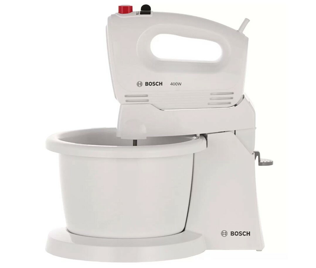 Миксер стационарный Bosch MFQ2600W (375Вт/ скоростей 4/ корпус пластик/ насадок 4/ турборежим/ белый)