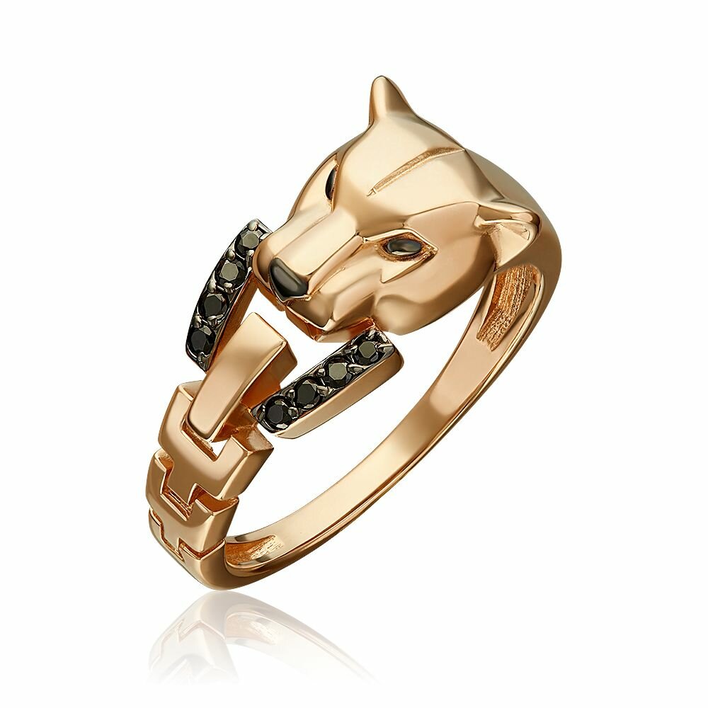 Кольцо, красное золото, 585 проба, фианит