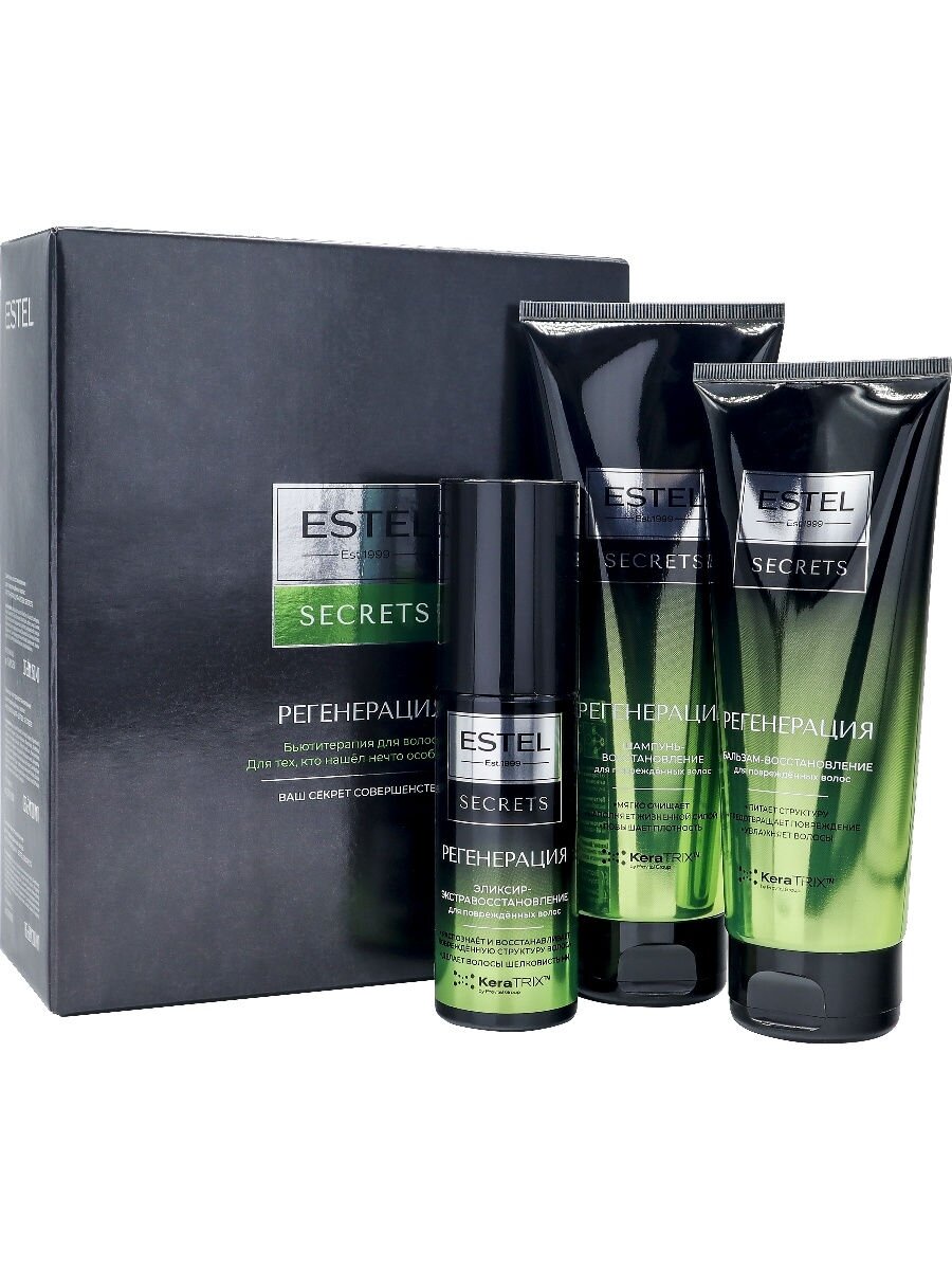 ESTEL SECRETS регенерация набор для волос, шампунь, спрей и бальзам