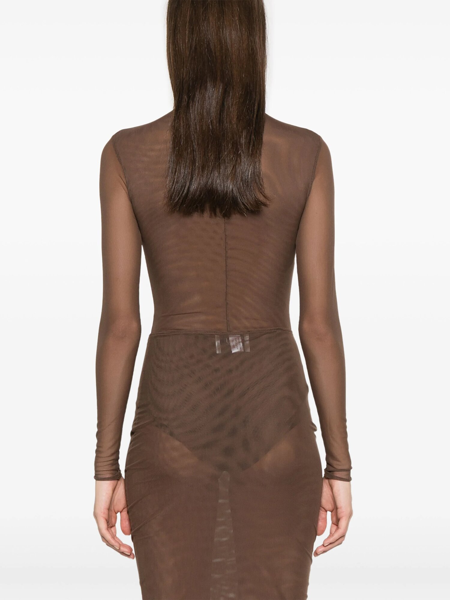 Боди бельевое ATU BODY COUTURE Сетчатое боди, размер XS, коричневый — фото 1