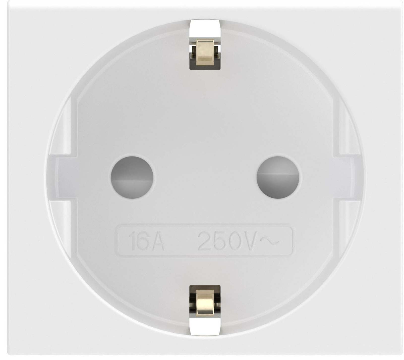 Розетка силовая штепсельная DKC / ДКС Viva 2Р+Е, 2 модуля, белая со шторками 45005 / электрооборудование