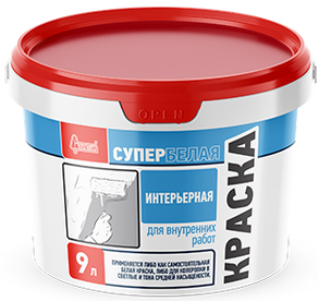 Краска для Стен и Потолков Старатели 5л Интерьерная, Супербелая.