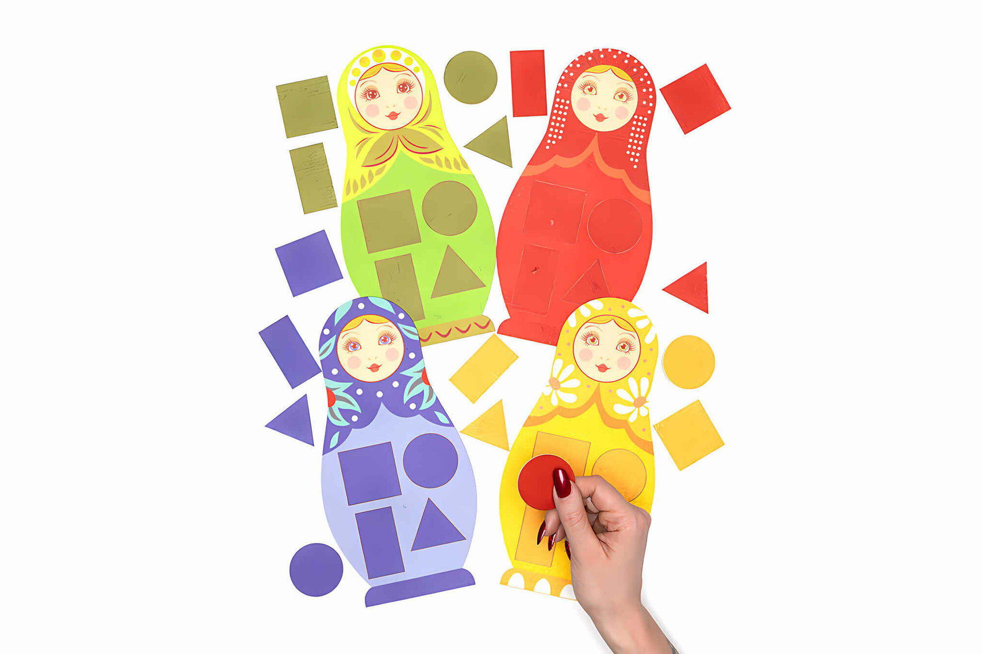 Матрешка цвета и формы фетр, арт. LIP1272