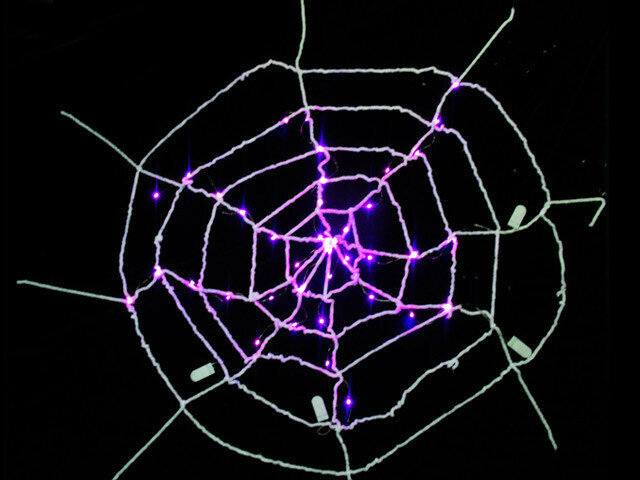 Паутина светящаяся белая A-0203, пластмасса, размер 100х100 см