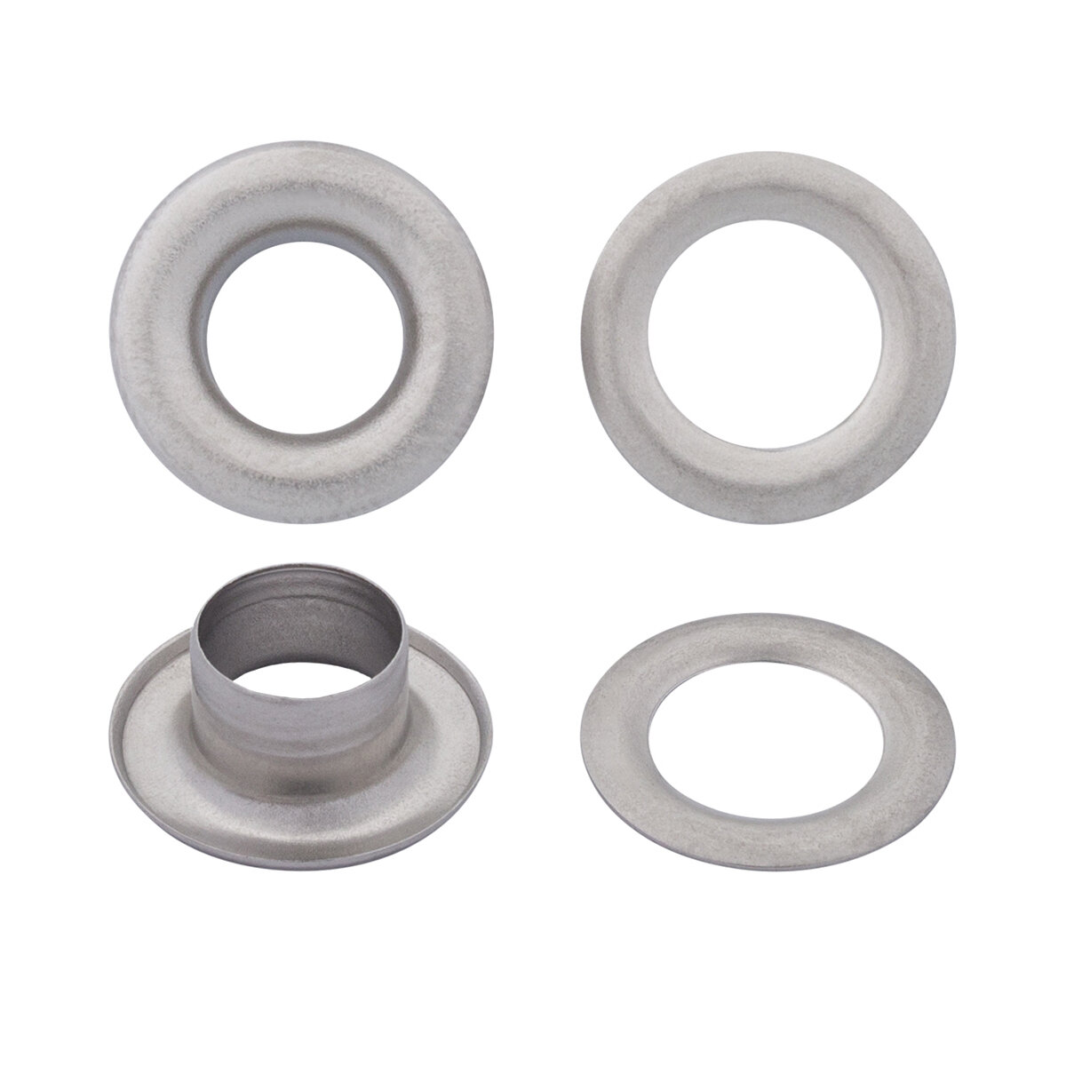 Люверсы 5 мм для одежды и обуви, 100 шт, металлические, BIG (серебро)