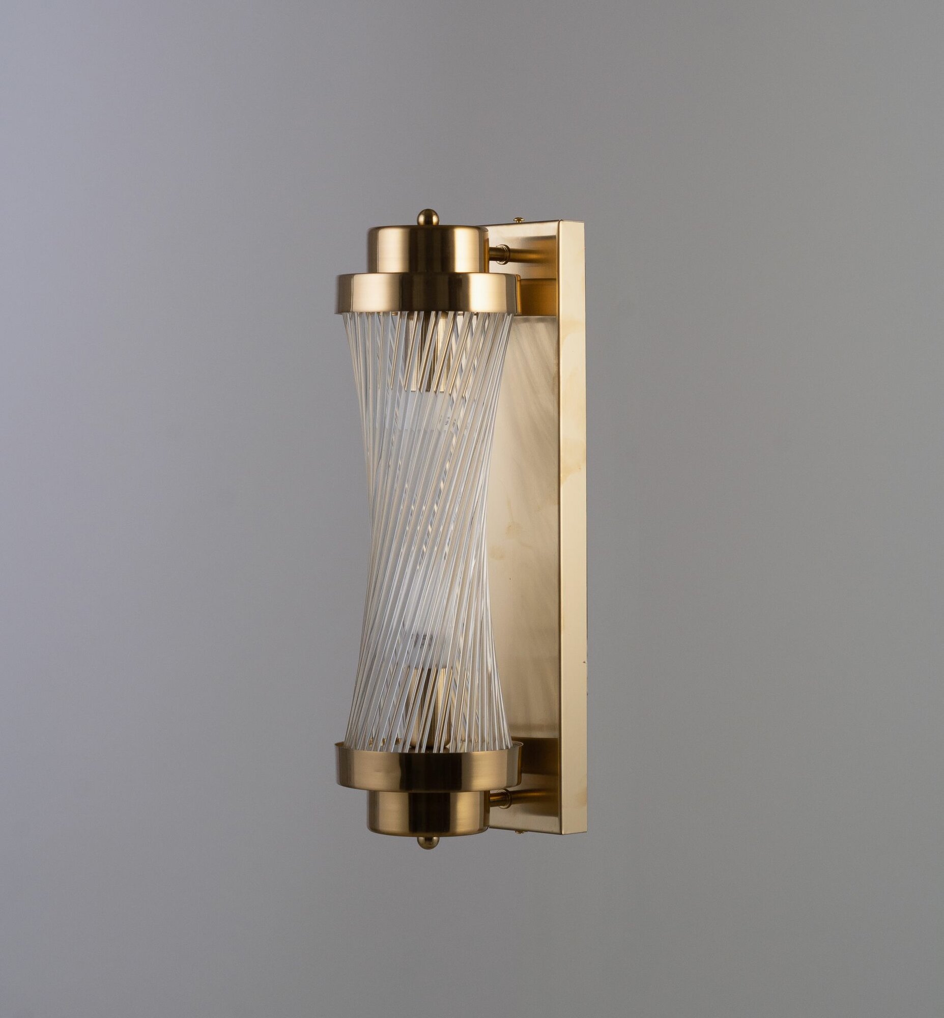 Бра настенный светильник стеклянный E14 2*60Вт Gascogne II H60 Светильник настенный Лофт латунный Blesslight