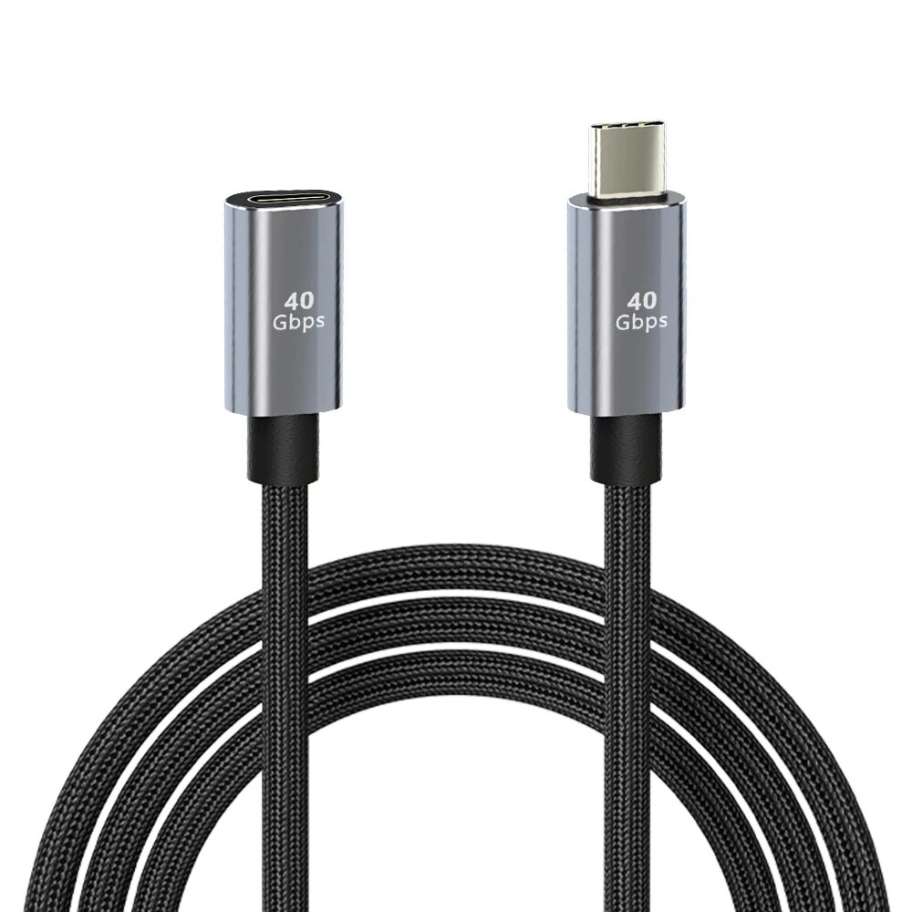Удлинительный кабель USB 4, Thunderbolt 4 3 Type C, 40 Гбит/с, USB-C, монитор «папа-мама», PD 0.8m