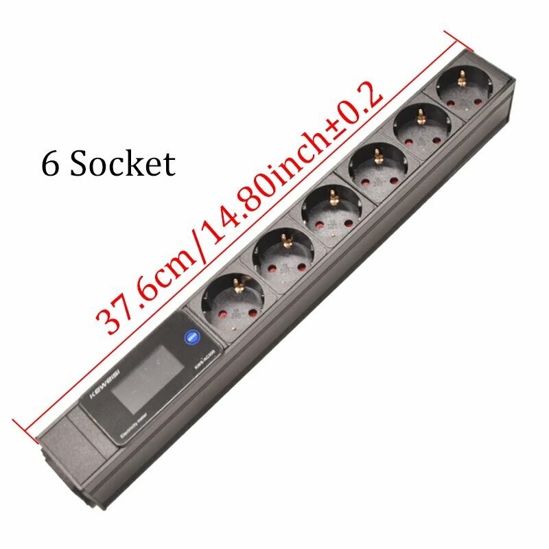 Удлинитель Sehll C14 с амперметром и вольтметром EU Plug 1.5m Wire, 6 Socket