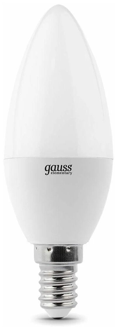 Лампа светодиодная gauss Elementary 33126, E14, C37, 6 Вт, 4100 К ( В комплекте : 6 штук.)