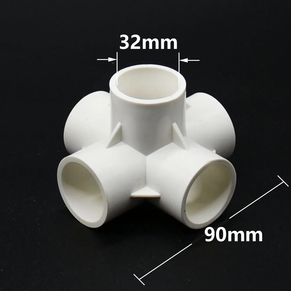 Соединитель из ПВХ 20/25/32/50 мм, 3/3-ходовой трехмерный соединитель из ПВХ, фитинги для водопроводных труб DN15/20/4/5
