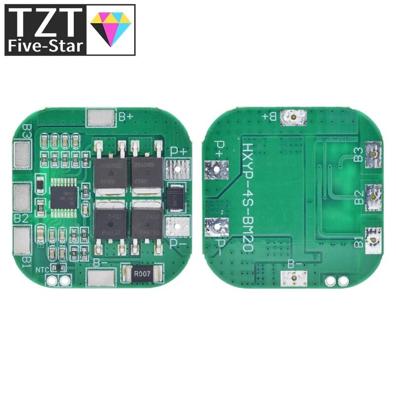 BMS плата защиты аккумулятора 4S 20A 14.8В/16.8В 5PCS