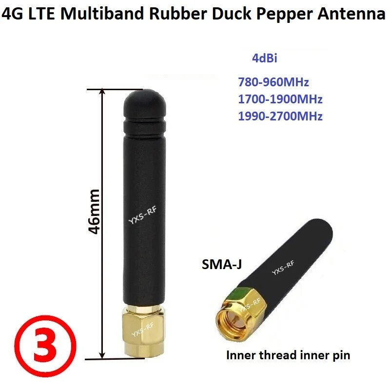 4dBi 4G LTE антенна SMA для шлюза SMA-J Straight 46mm