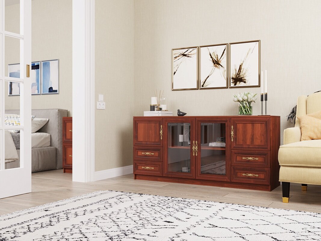 Комод МебельЛэнд24 Карлос - 080 160x45x75 с 4 ящиками