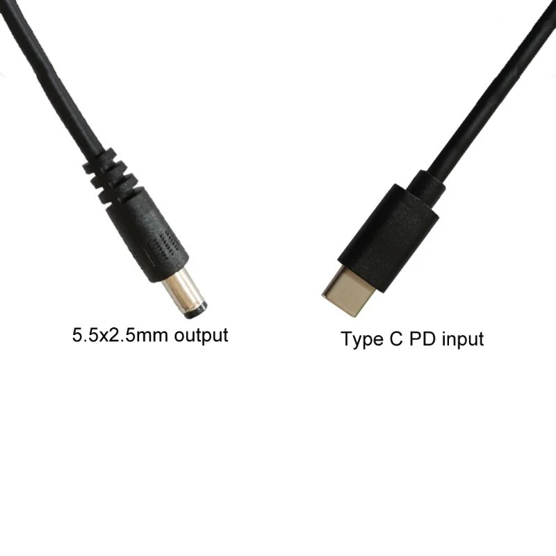 Кабель питания USB Type-C на DC 12В 5.5x2.5mm