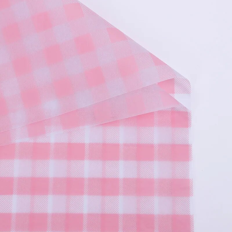 Клетчатая крафт-бумага для упаковки 10 шт. Розовый, Mesh-Pink