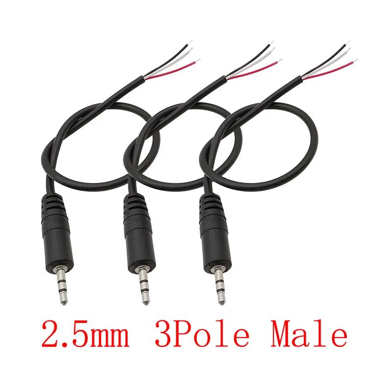 LOCHEUK 2.5мм/3.5мм Аудиоразъемы 3шт 2.5mm 3Pole Male