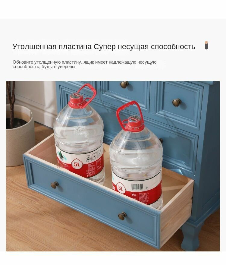 Буфет YAO YAO, угловой, ретро-стиль, голубой, 60x64x35 см, 1 полка — фото 1