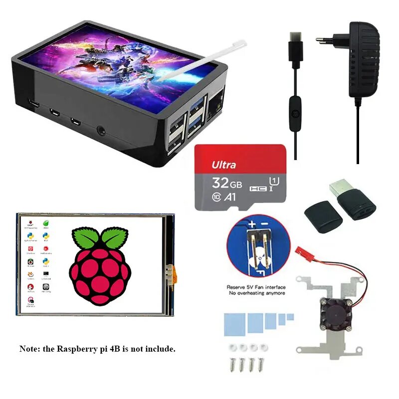 Maerknon Сенсорный экран 3,5 дюйма для Raspberry Pi 4 Bundle 4