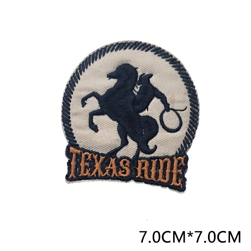 Вышитая нашивка Texas Ride, 7.0x7.0 см, цвет пекакс БЛЮ