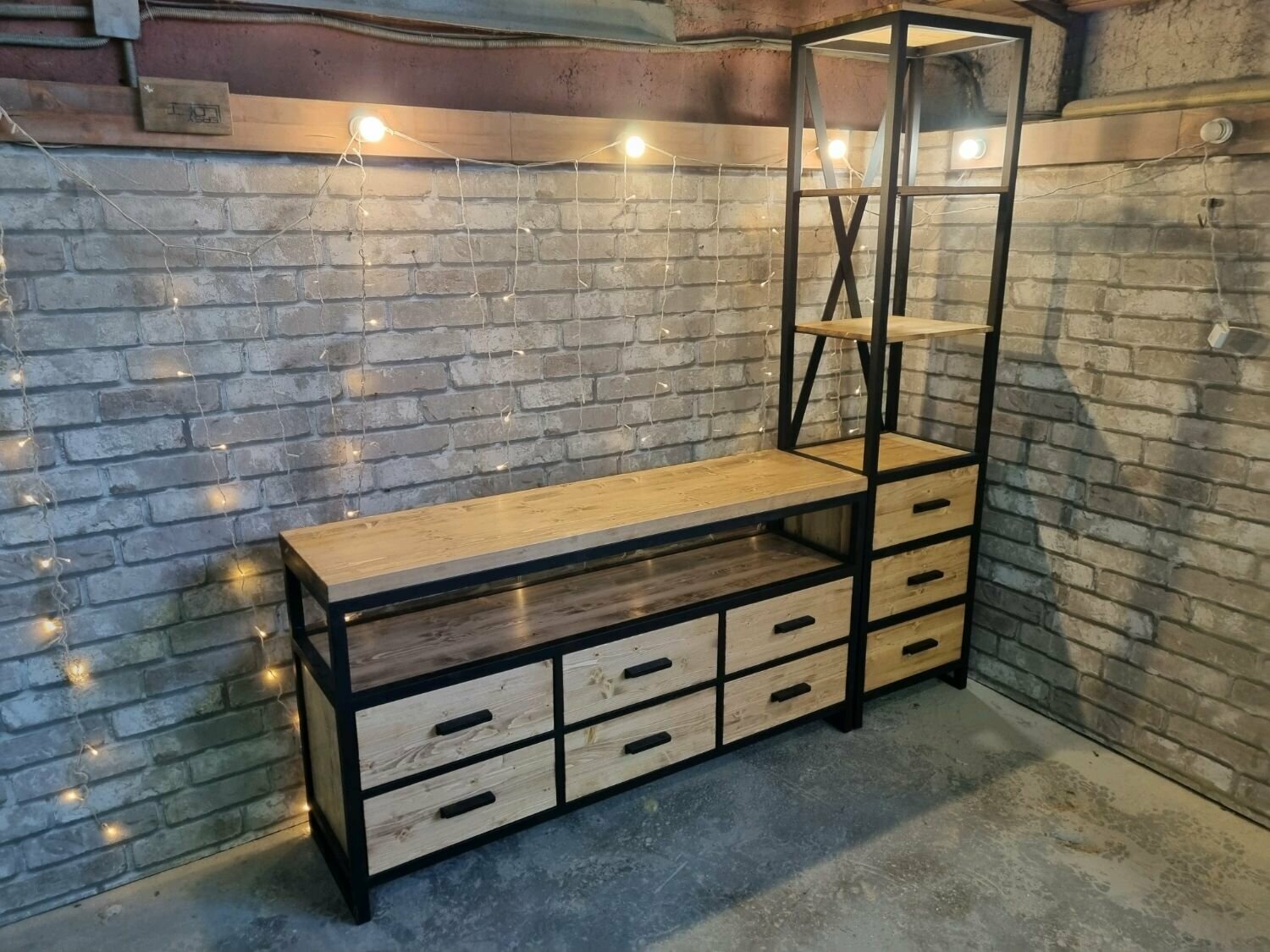 Мебель "EasyLOFT" в стиле лофт в гостиную, для дома и офиса, 200х40х200 см.