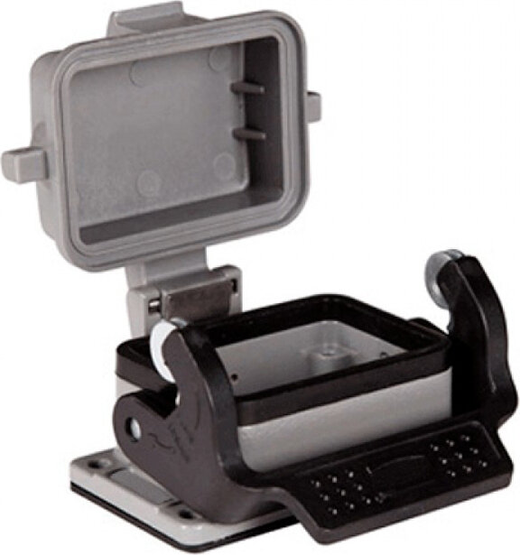 Корпус NINGBO HZW-H6B-ST-CV-1PL/R цинковый корпус для разъемов типа (HDC) прямой фиксация разъема С помощью защелки устанавливается 1шт