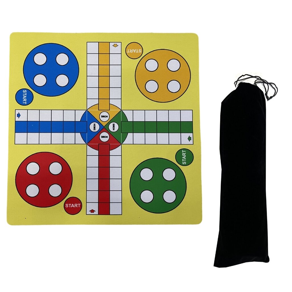 Портативный набор Лудо с мягким ковриком для мыши для 4 игроков, удобен для путешествий