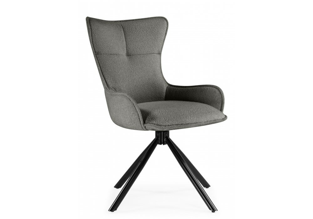 Стул на металлокаркасе Woodville Стул на металлокаркасе Chicago light gray / black legs KD - комплект из 2 шт — фото 1