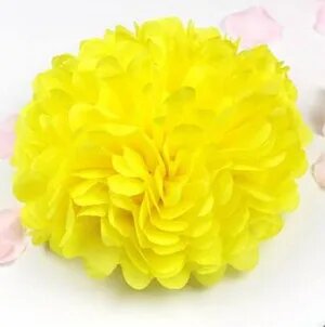 Бумажные помпоны для декора Желтый, 4 inch 10cm, Желтый, Lemon