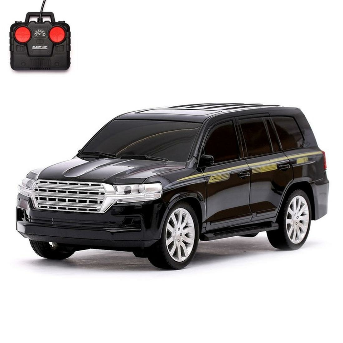 Джип радиоуправляемый "Крузер", 1:14, работает от аккумулятора, цвет чёрный