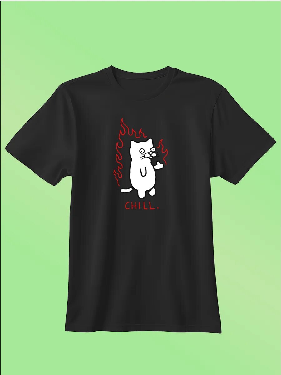 Футболка с котом chill