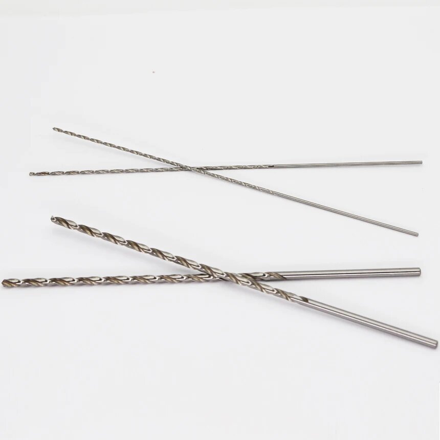 Спиральные сверла из HSS 0.5/0.6/0.7/0.8/0.9/1 мм 56/80/100/120/160 мм