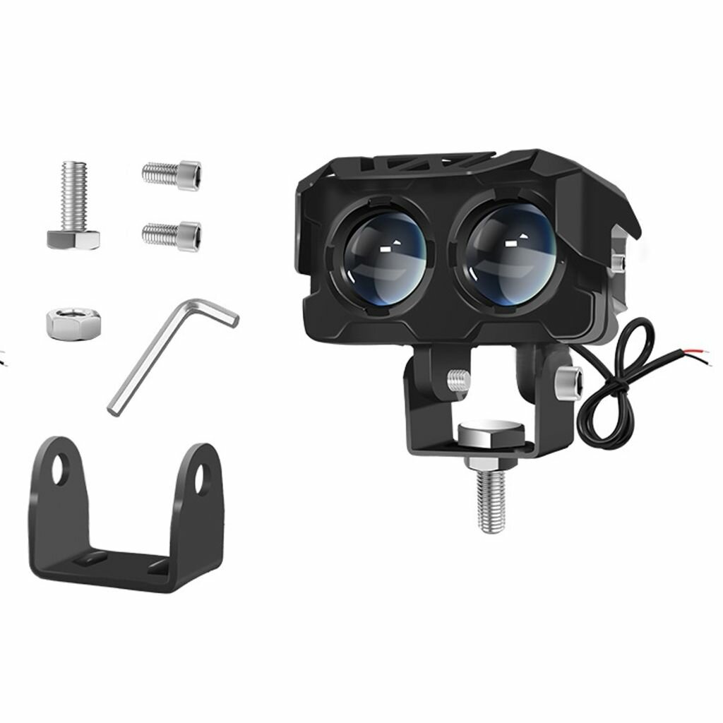 Фары мотоцикла, Рабочая лампа для мотоцикла с бело-желтым покрытием, 1 комплект