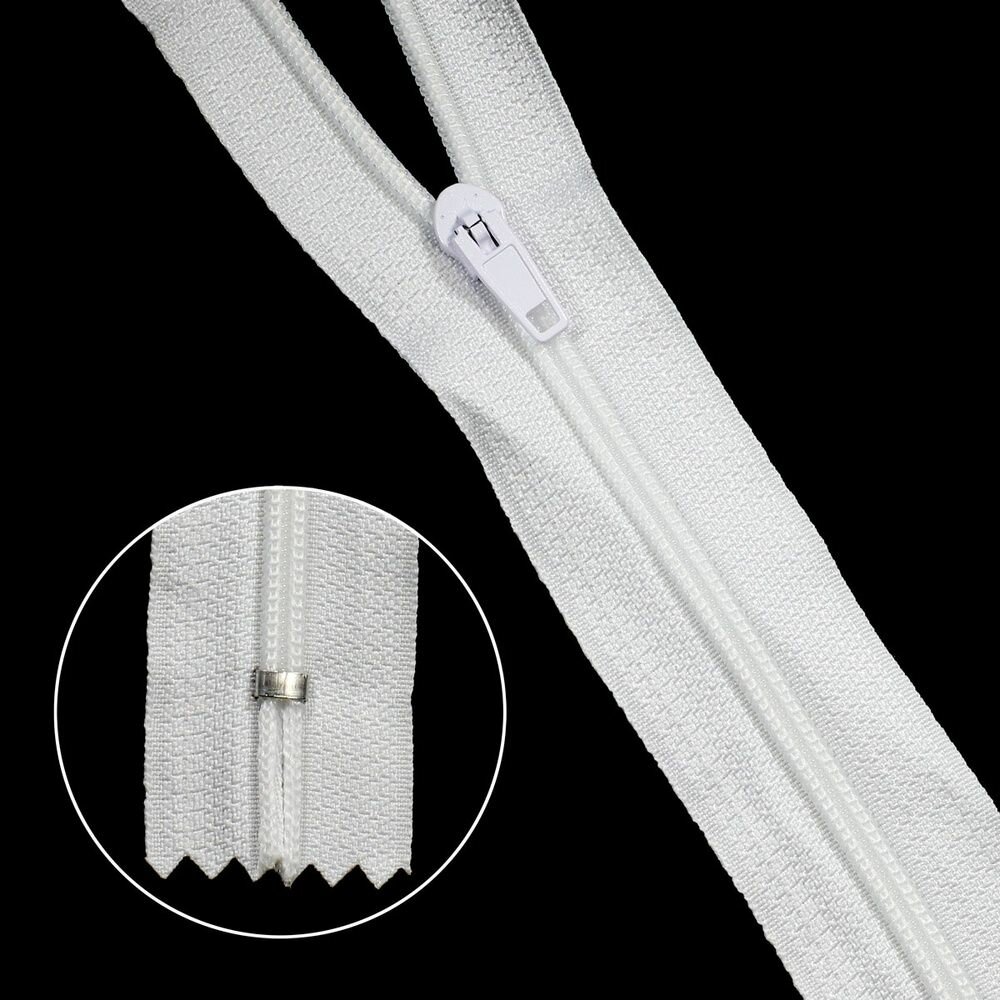 Молния айрис брючная 20 см 501 белый, 10 шт