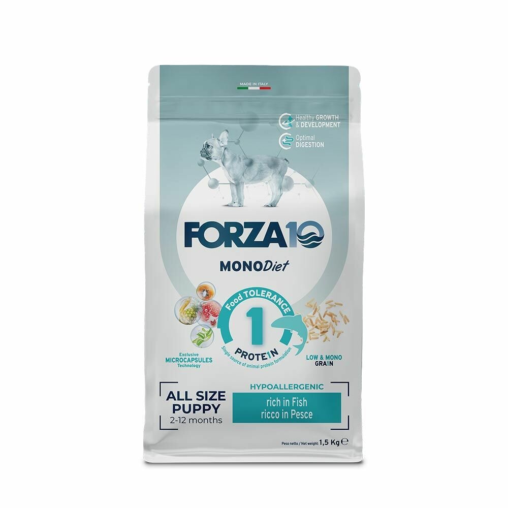 Forza10 Puppy Junior Diet сухой корм для щенков и собак в период беременности и лактации при аллергии с рыбой - 1,5 кг