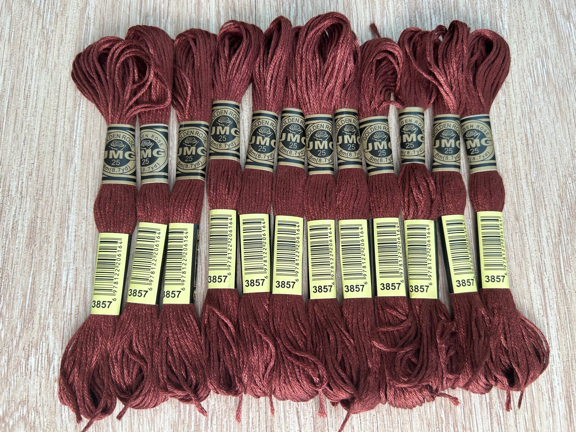 Нитки для вышивания JMC мулине (150-3866) 100% полиэфир 12 штук x 8 м