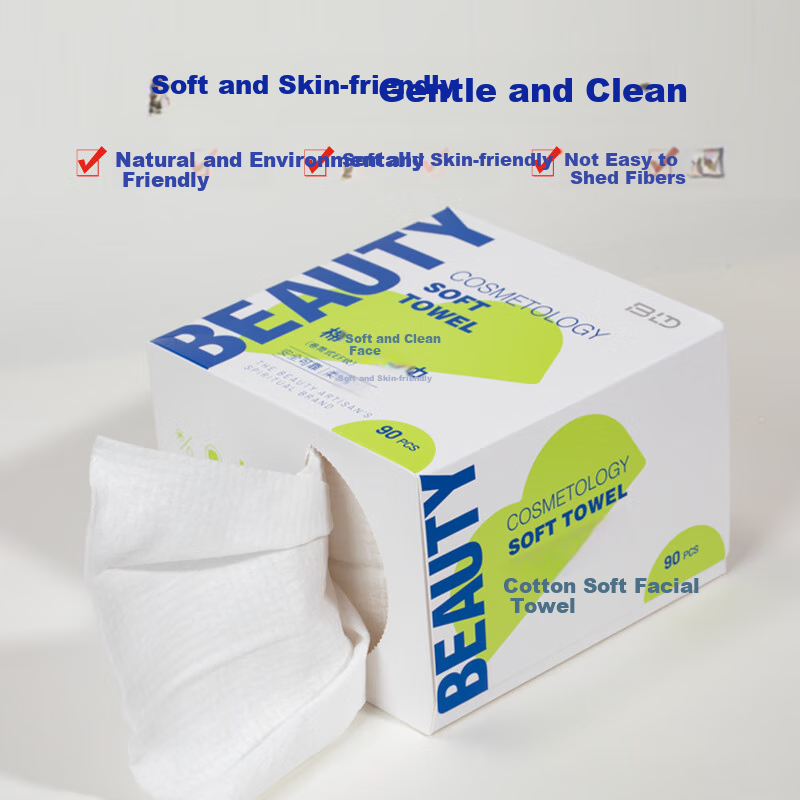Beautyblend Disposable Facial Cleansing Towels Makeup Remover Wipes Cotton Soft Towels Extra Large Thick Roll-Type Pull-Out Beauty Salon Facial Tissue