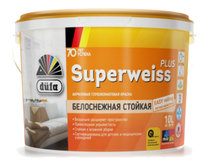 Dufa Retail Superweiss Plus для стен и потолков акриловая глубокоматовая, Белый