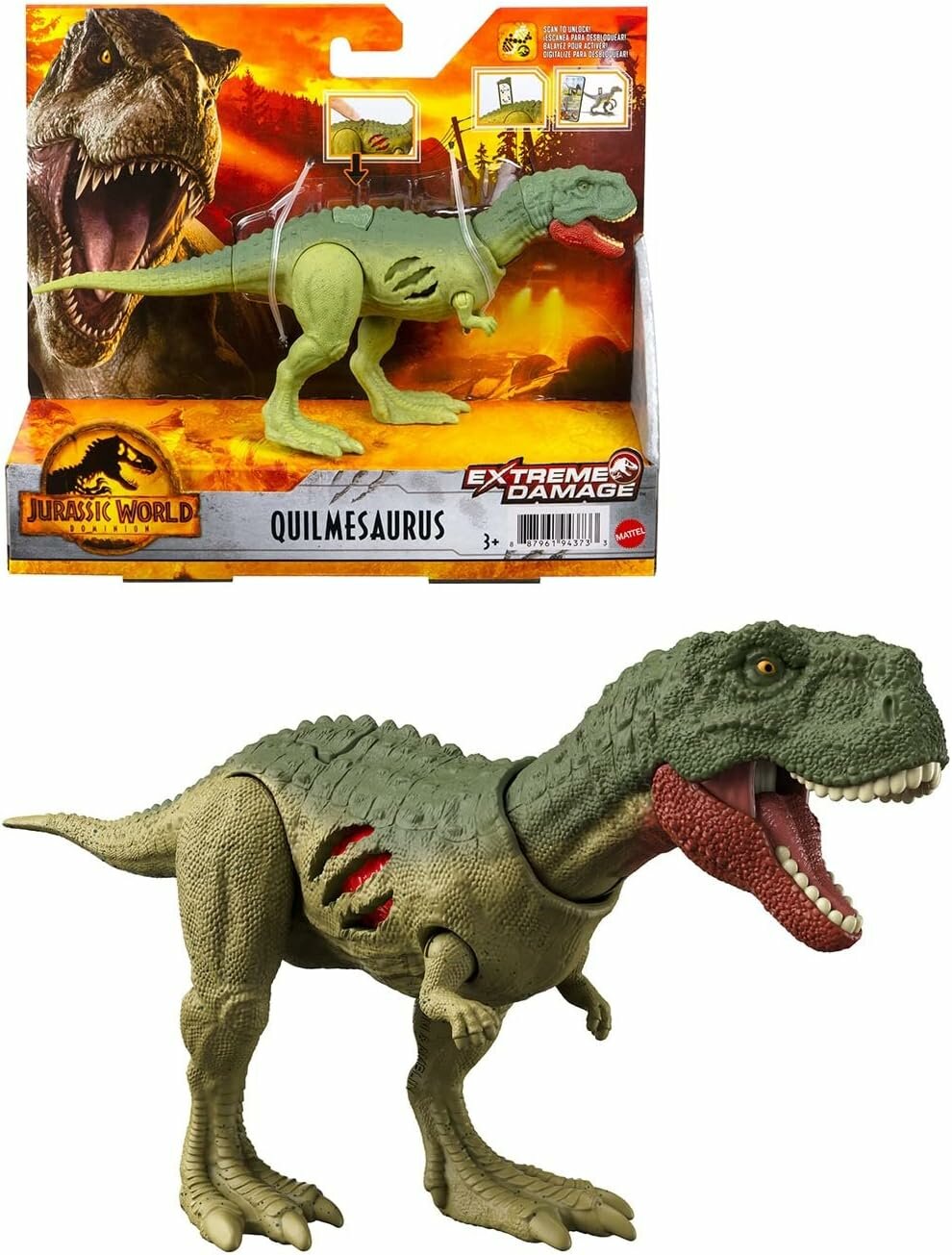 Фигурка динозавра кильмезавр серия "Раненные динозавры" Jurassic World QUILMESAURUS Dominion Series Extreme Damage GWN17 Mattel