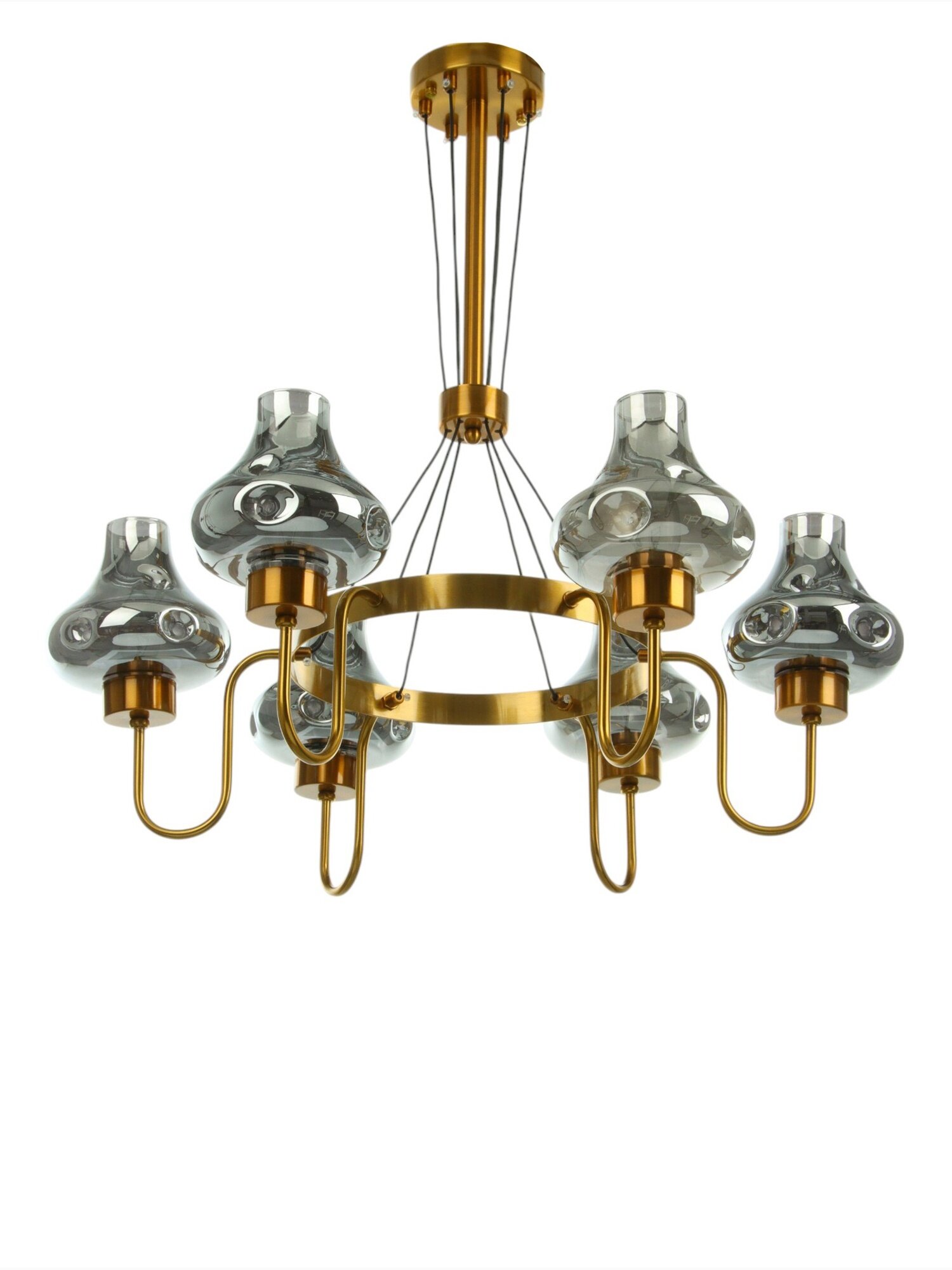 Люстра BayerLux «Лука», 6 ламп, E27, 40 Вт, IP20, металл, стекло, 67x67x103 см