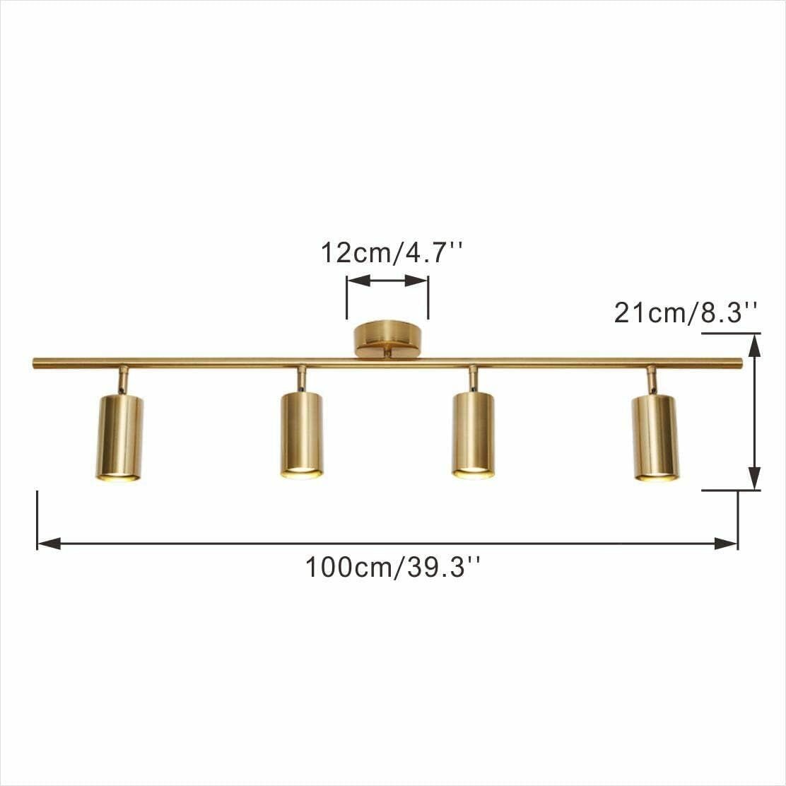 Скандинавский дизайнерский светильник Minimalist Long track light, золото