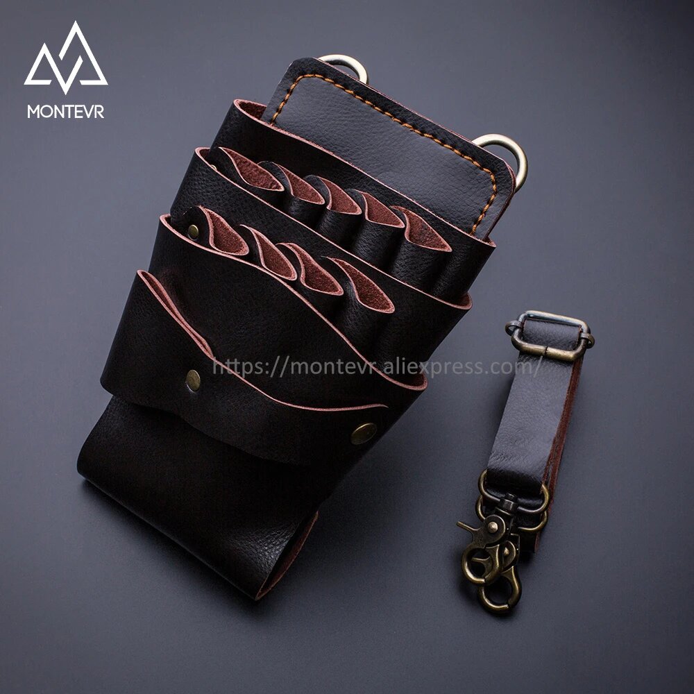 Инструменты для парикмахерской коричневого цвета, кобура для ножниц из натуральной кожи, сумки для парикмахеров