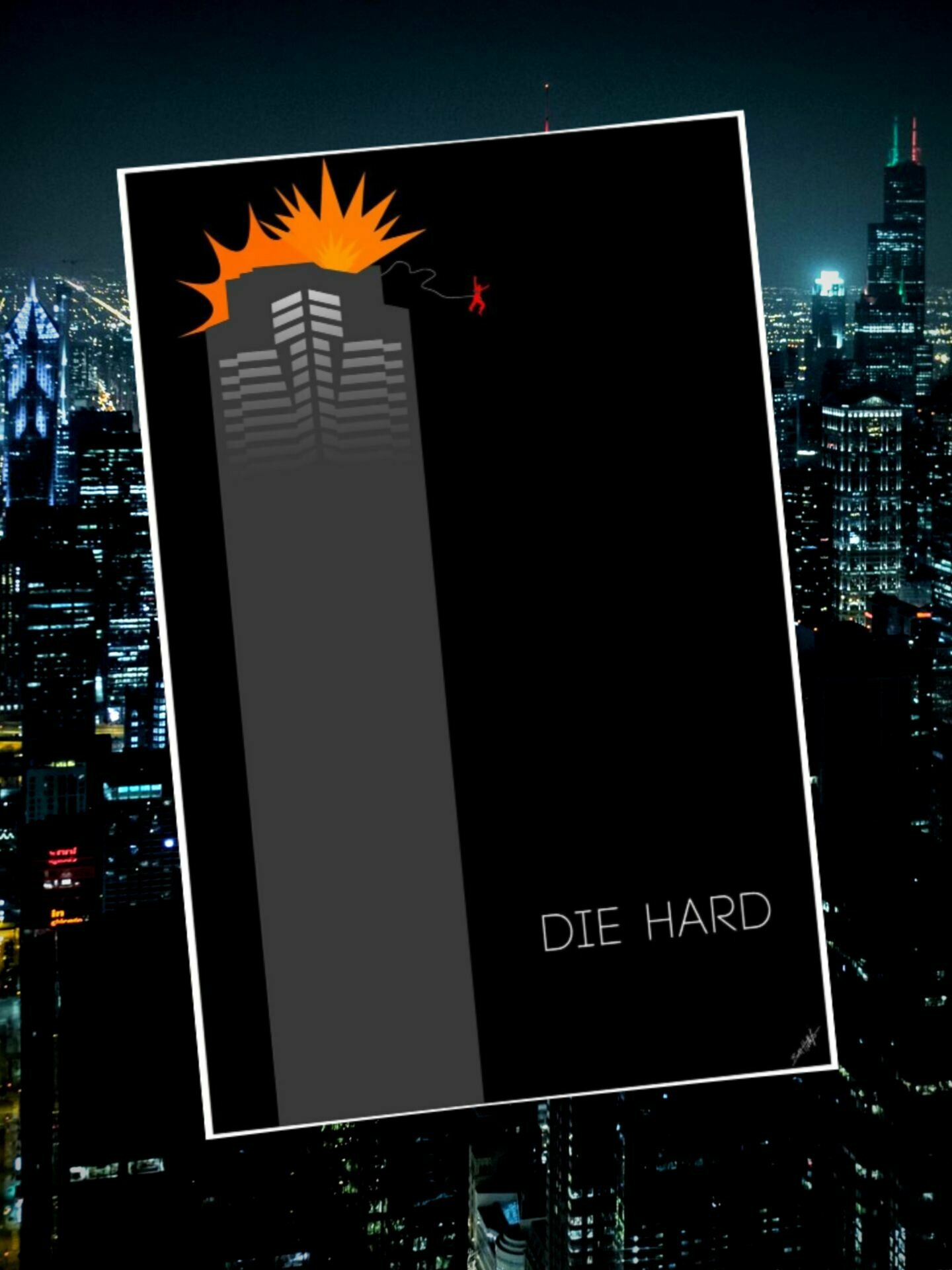 Постер "Крепкий орешек" в стиле pinterest, формат А3, 297 х 420 мм, глянцевый